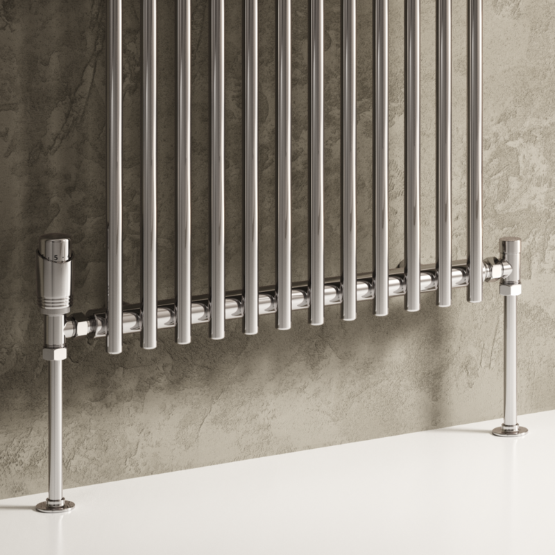 Reina Radiator Chrome Pipe Sleeve Kit (200mm, Chrome) | Brand New Bathrooms